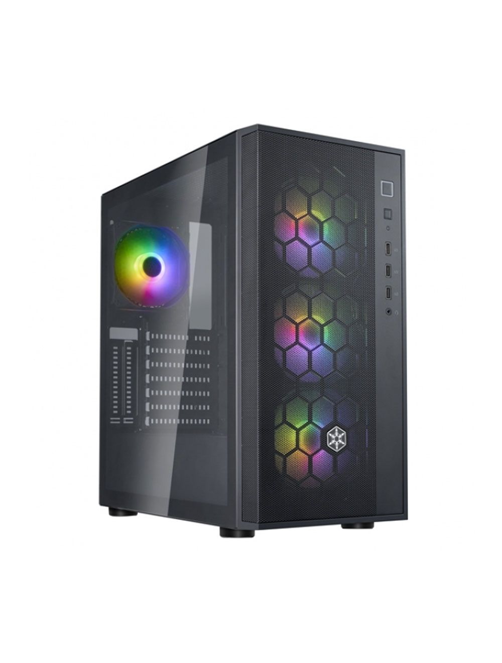 SilverStone Fara R1 ARGB ATX Case, Tempered Glass Side Window, ARGB ...
